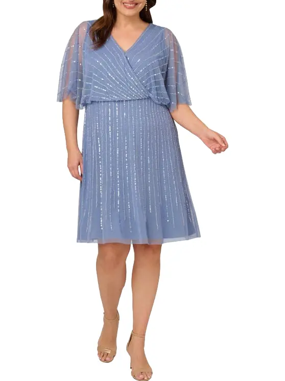 Adrianna Papell Sequin Dress - French Blue