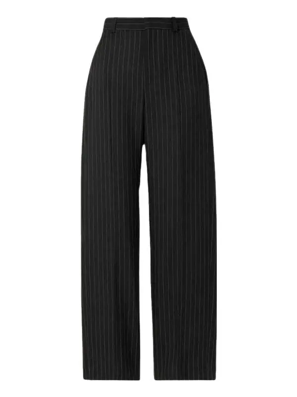 Wardrobe.NYC Pinstriped Wool-twill Straight-leg Pants - Black