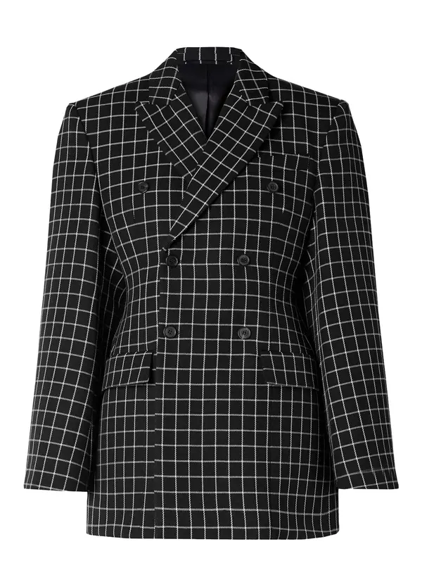 Wardrobe.NYC Double-breasted Checked Wool-twill Blazer - Black