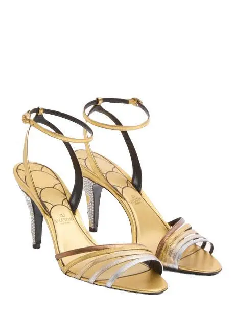 Valentino Garavani Ladycrush Ankle Strap Sandal - Bronze Multi