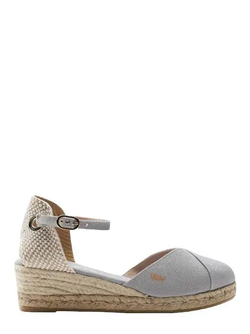 VISCATA Pubol Canvas Espadrille Wedges - Ash Grey