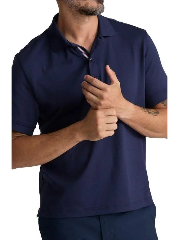 UNTUCKIT Damaschino Wrinkle Free Polo - Navy