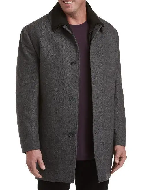 Calvin Klein Herringbone Zale Overcoat - Grey