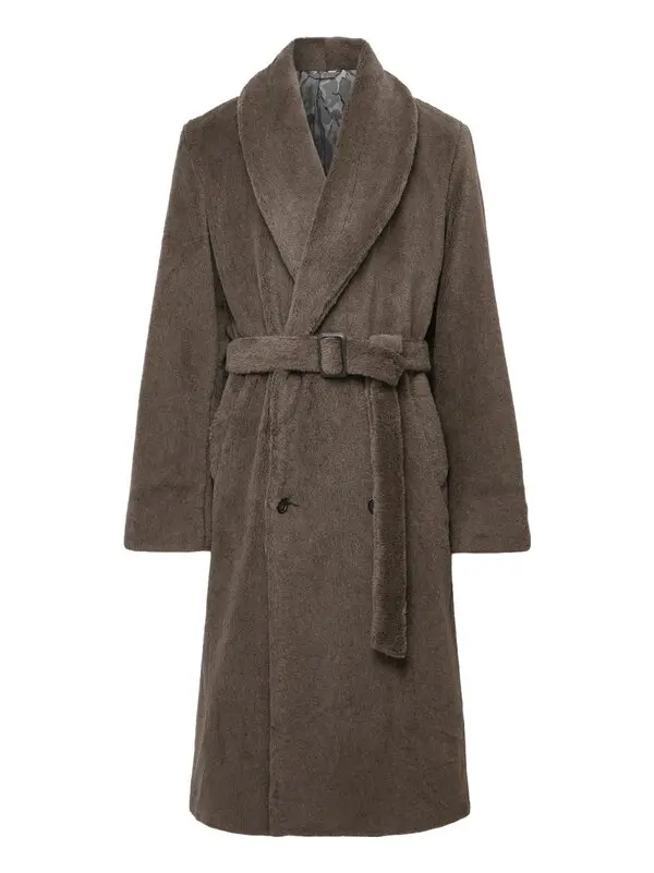 Richard James Shawl-collar Belted Alpaca Coat - Brown