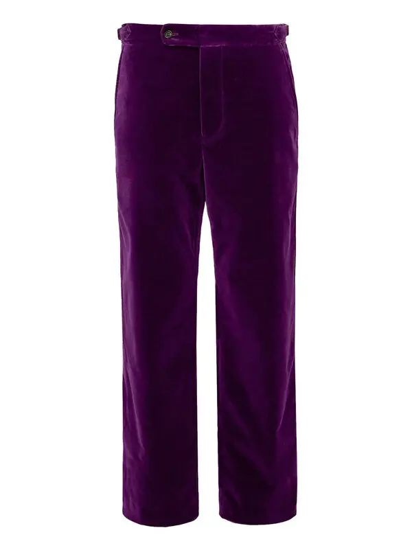 BODE Showcase Straight-leg Cotton-velvet Suit Trousers - Purple