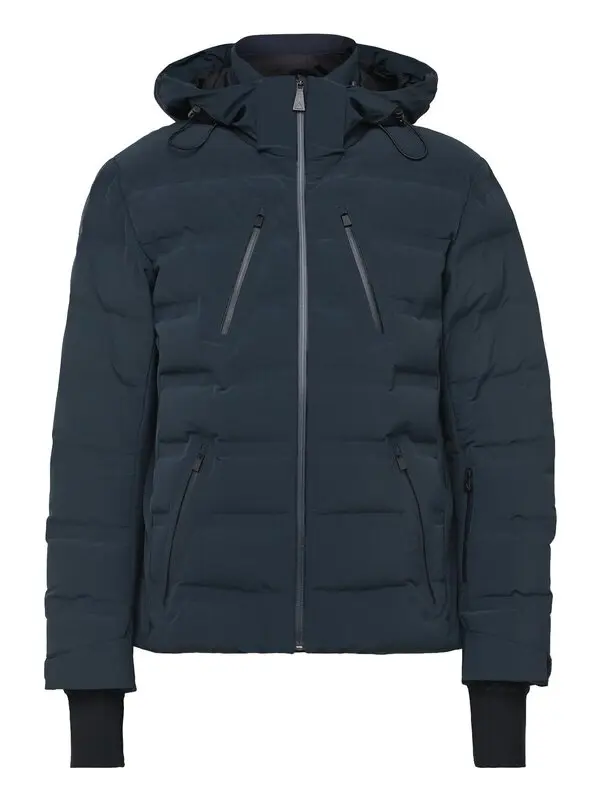 Aztech Mountain Quilted Hooded Down Ski Jacket - Blue