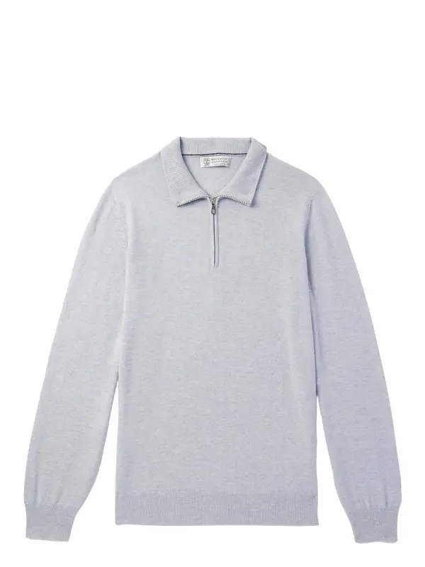 Brunello Cucinelli Cashmere Half-zip Sweater - Gray