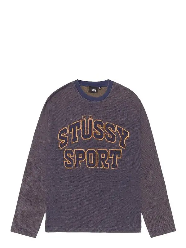 StÜssy Cotton Mesh Crewneck - Navy Blue