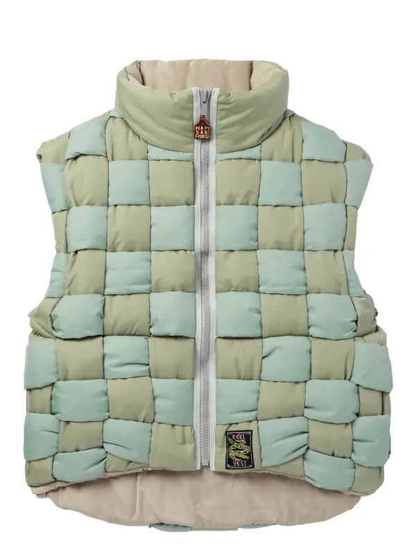 Kapital Reversible Quilted Padded Shell Gilet - Green