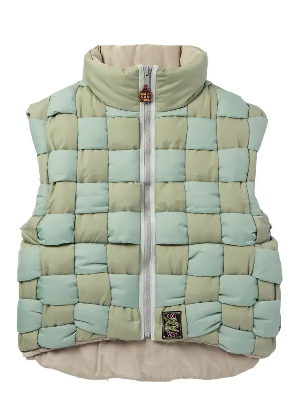 Kapital Reversible Quilted Padded Shell Gilet - Green