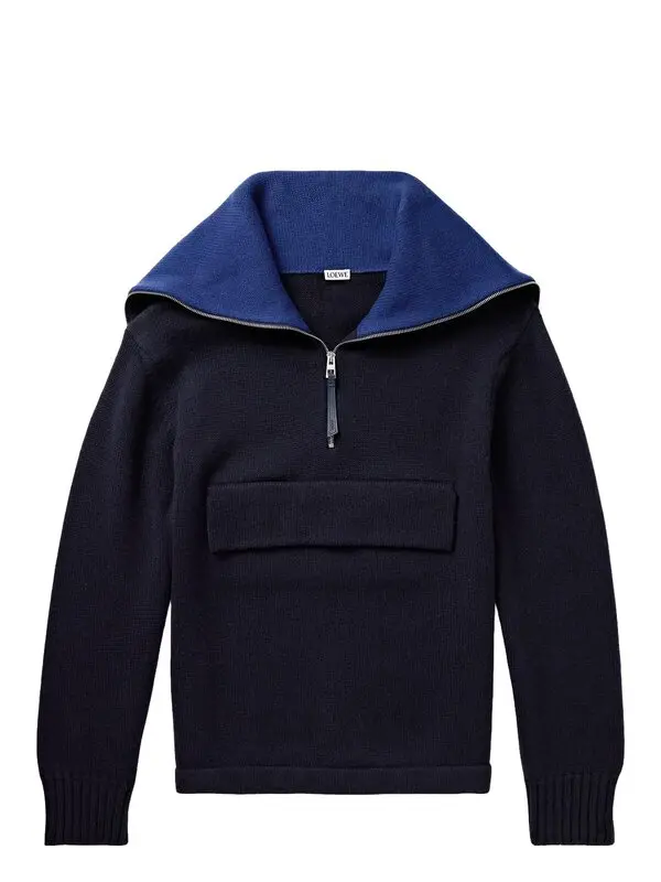 Loewe Wool Half-zip Sweater - Blue