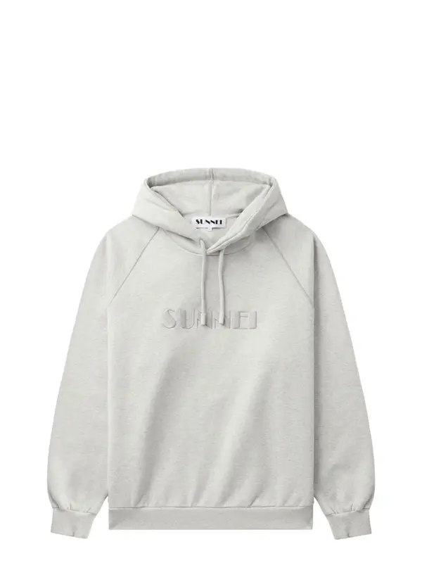 Sunnei Logo-embroidered Hoodie - Grey