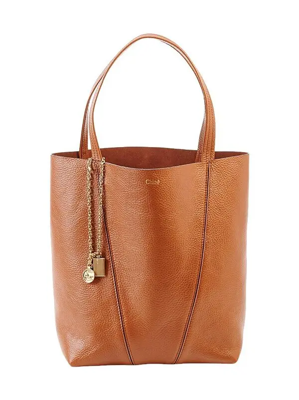 Chloé Medium Spin Leather Tote - Clay Brown Leather