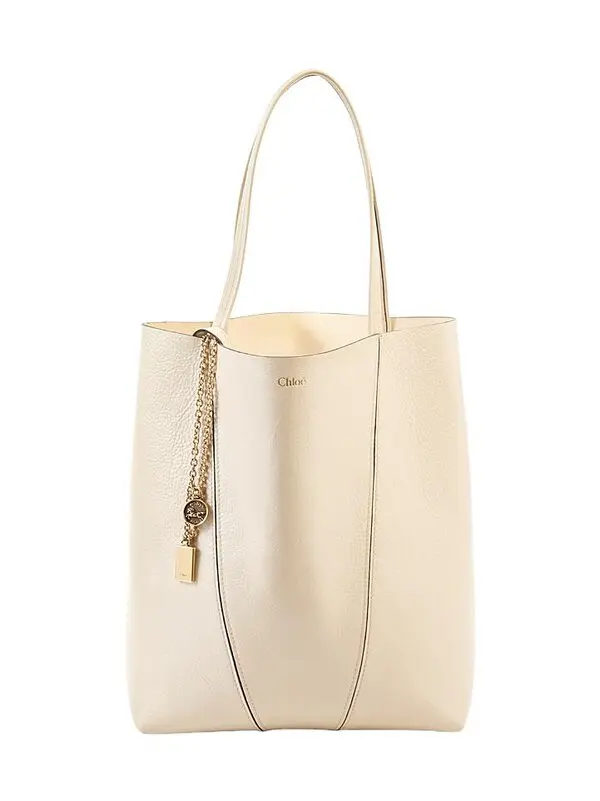 Chloé Medium Spin Leather Tote - Sweet Beige Leather