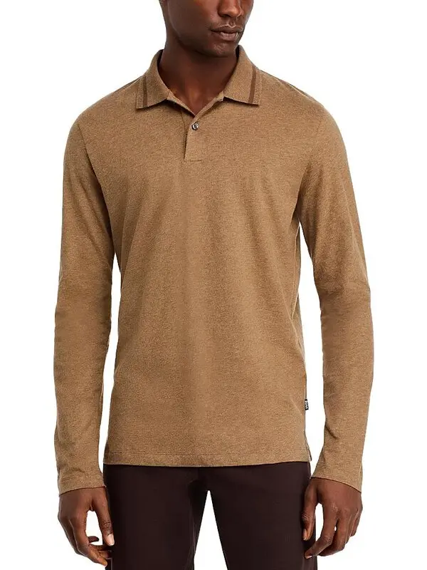BOSS Pittman Regular Fit Long Sleeve Polo - Open Green