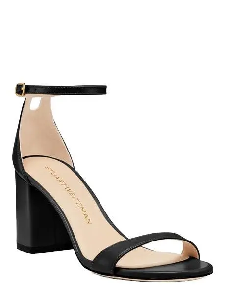 STUART WEITZMAN Nudist Block 75 Sandal - Black