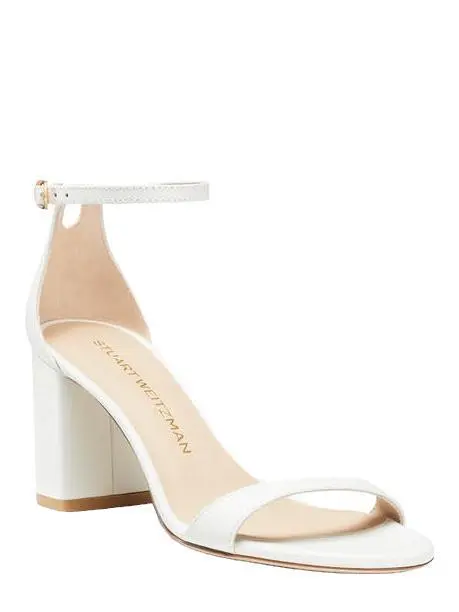 STUART WEITZMAN Nudist Block 75 Sandal - Whitednu