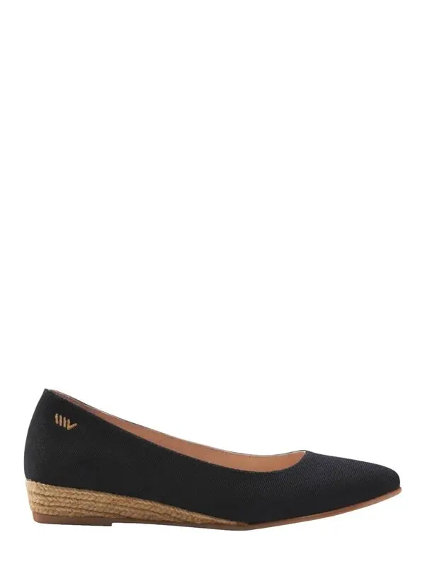 VISCATA Rubina Canvas Espadrille Flats - Black