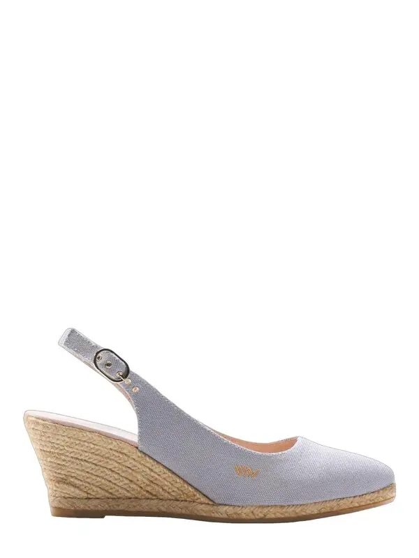VISCATA Palomera Canvas Espadrille Wedges - Ash Grey
