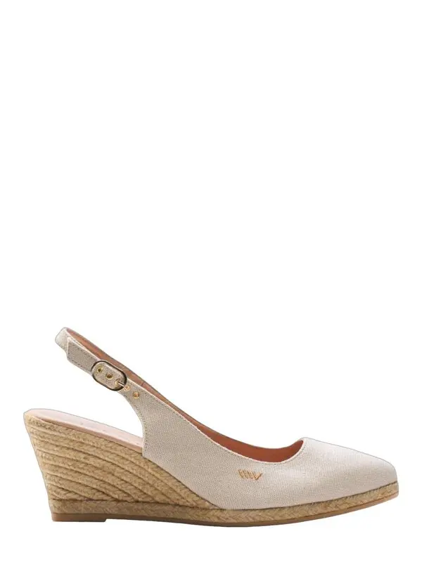 VISCATA Palomera Canvas Espadrille Wedges - Medium Beige