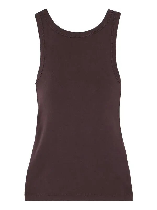ST. AGNI Ribbed Organic Cotton-jersey Tank - Brown