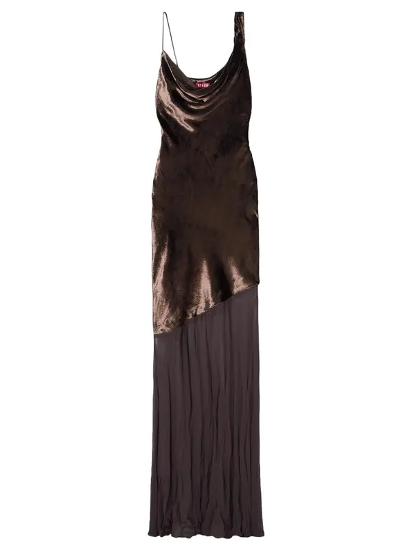 Staud Beaton Draped Gown - Brown