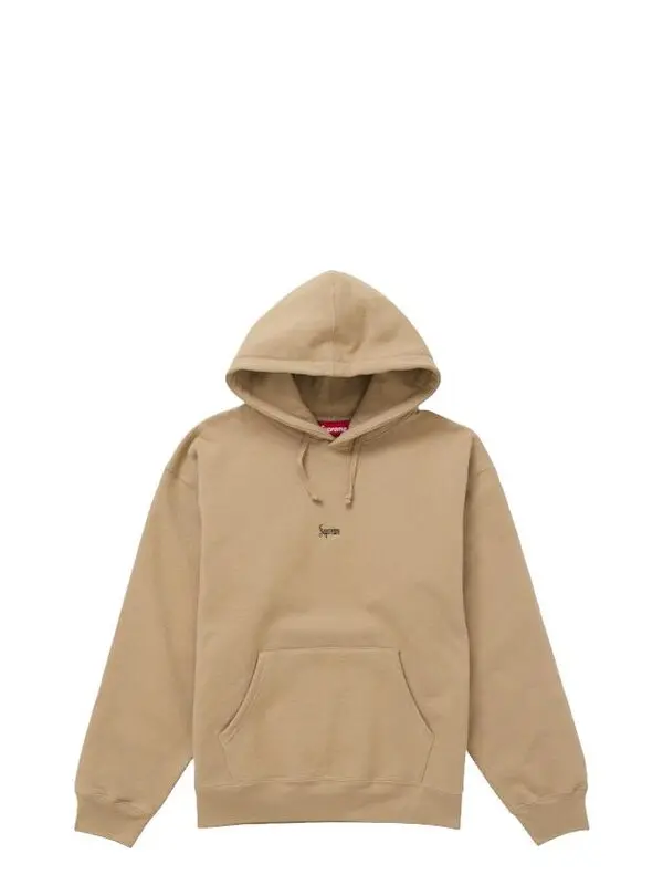Supreme Micro Logo Hooded Sweatshirt - Light Tan