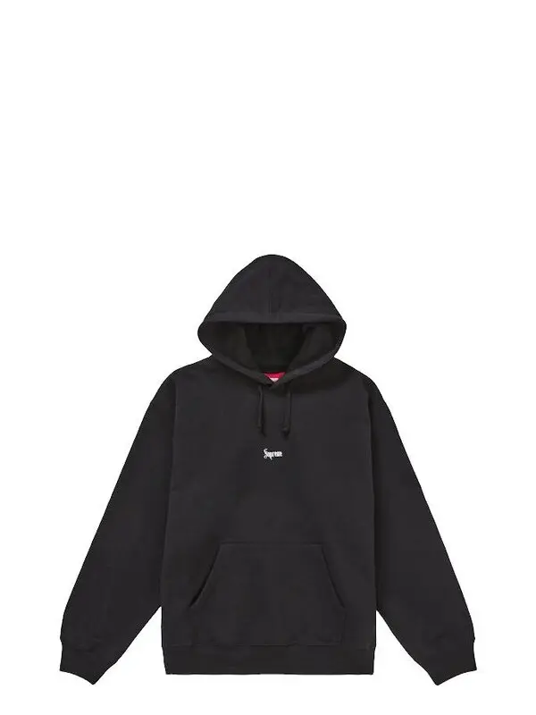 Supreme Micro Logo Hooded Sweatshirt - Black