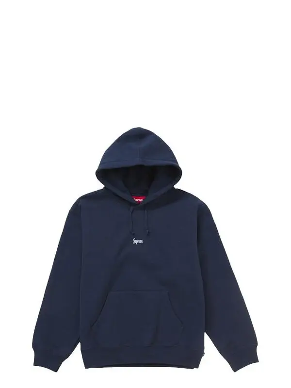 Supreme Micro Logo Hooded Sweatshirt - Navy Blue