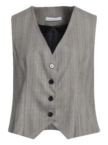 CARACTÈRE Tailored Herringbone Vest - Grey