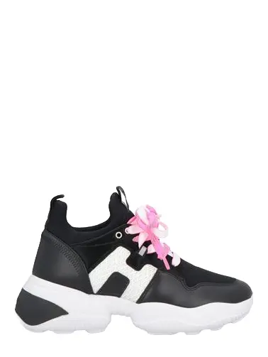 Hogan Sneakers In Textile Fibers And Leather - Black