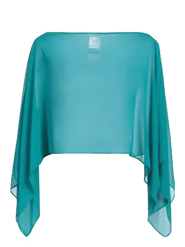 CARACTÈRE Emerald Polyester Crepe Poncho - Green