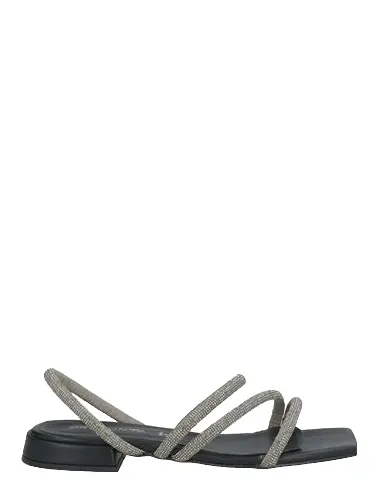 PREGUNTA Woven Sandals With Crystals - Grey
