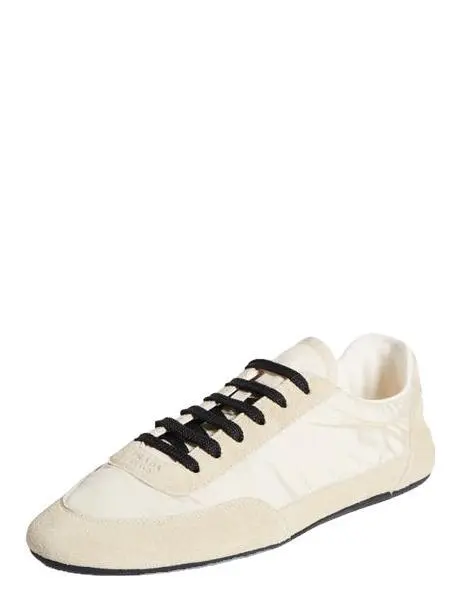 Prada Mixed Media Low-top Sneakers - Avorio