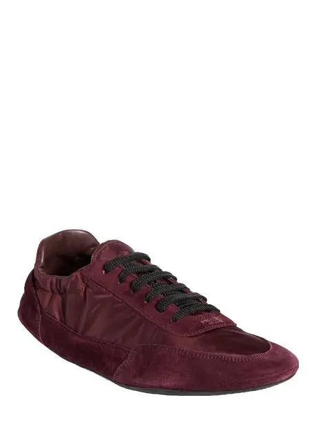 Prada Mixed Media Low-top Sneakers - Bordeaux