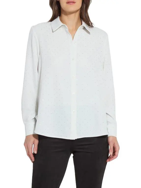 Lyssé Crystal Embellished Button-up Shirt - Ice