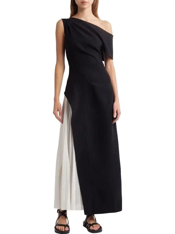 Acler Sudden One-shoulder Gown - Black With Ivory