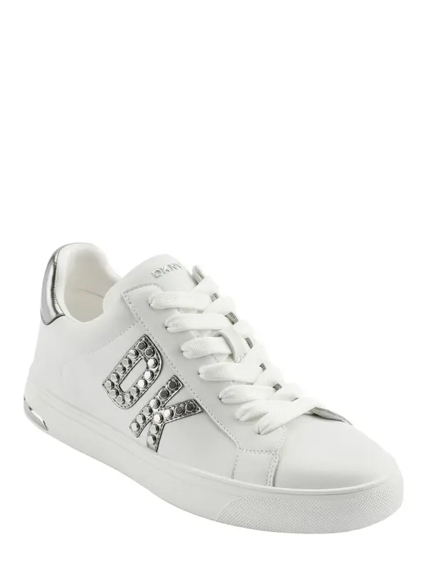 Dkny Abeni Studded Logo Sneakers - White/ Nick