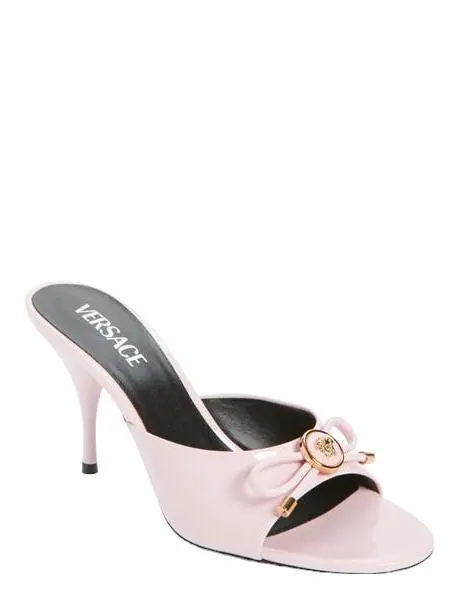 Versace Opera Bow Slide Sandal - Pastel Pink/gold