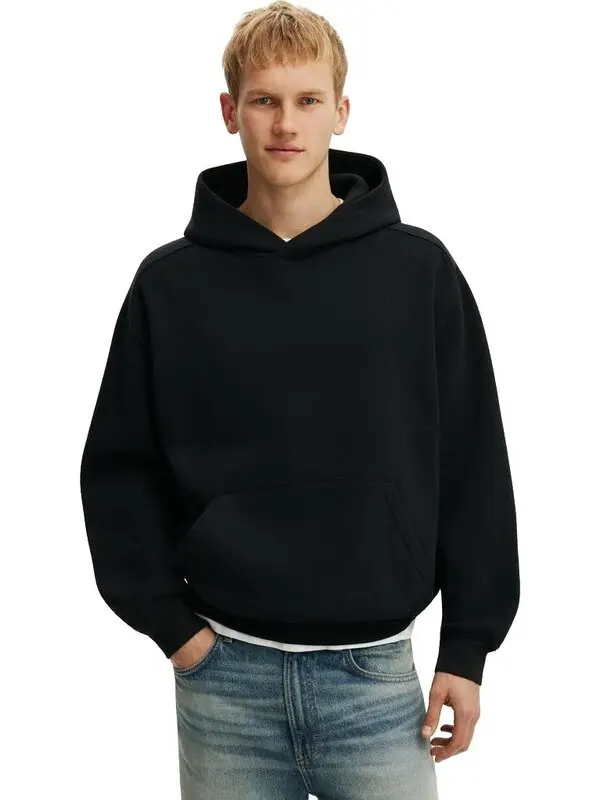 COTTON ON Box Fit Hoodie - Black
