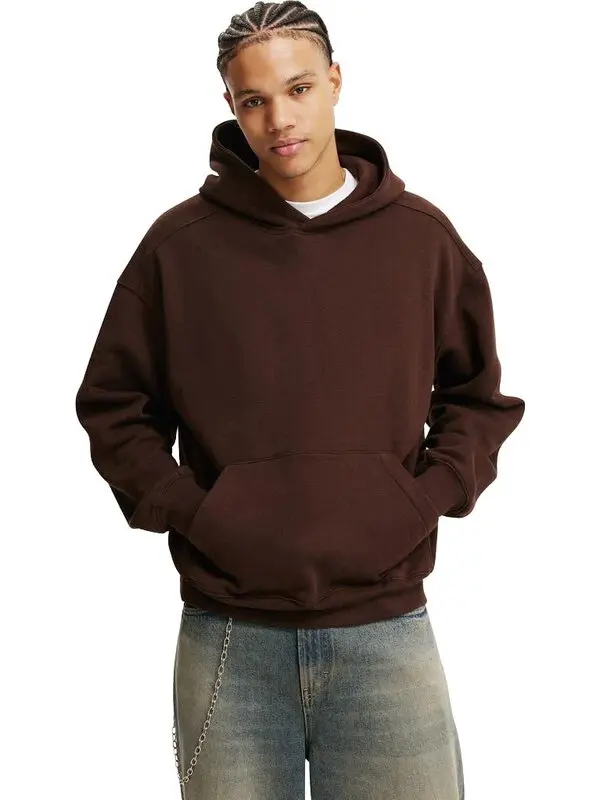 COTTON ON Box Fit Hoodie - Dark Oak