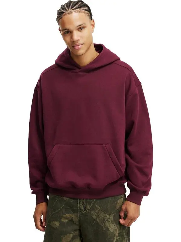 COTTON ON Box Fit Hoodie - Velvet Plum