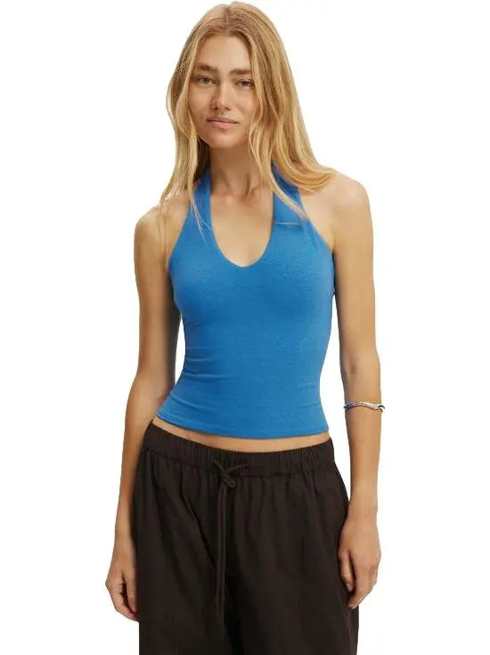 COTTONON Cotton On V-neck Halter Top - Cobalt