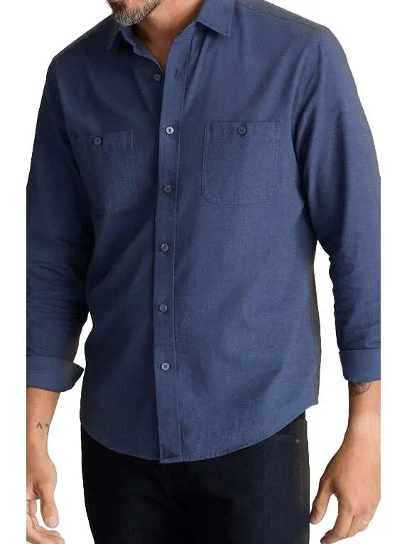 UNTUCKIT Hemsworth Flannel Twill Button-up Shirt - Blue