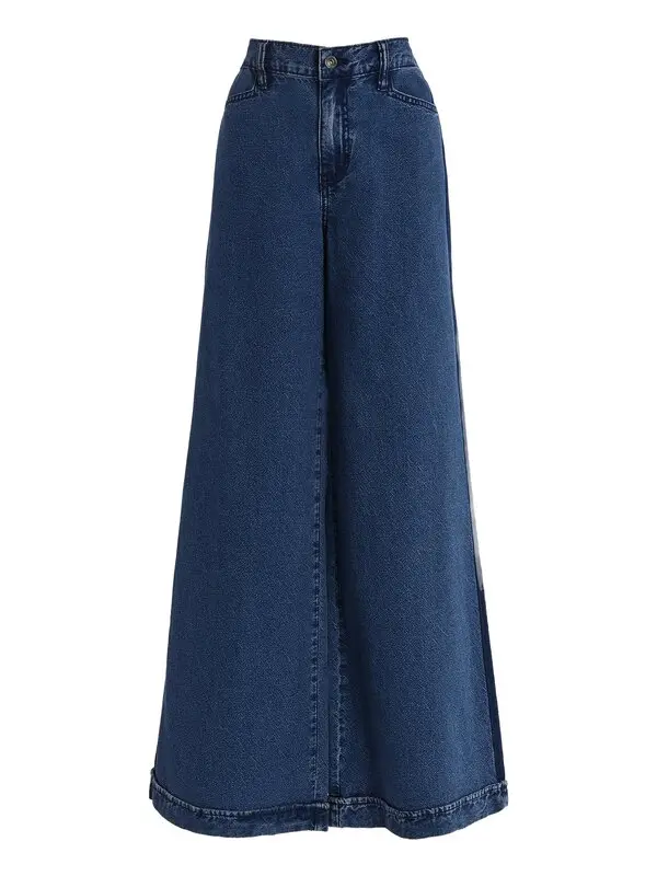 OUTLAND DENIM Leigh Rigid Mid-rise Wide-leg Long Jeans - Blue