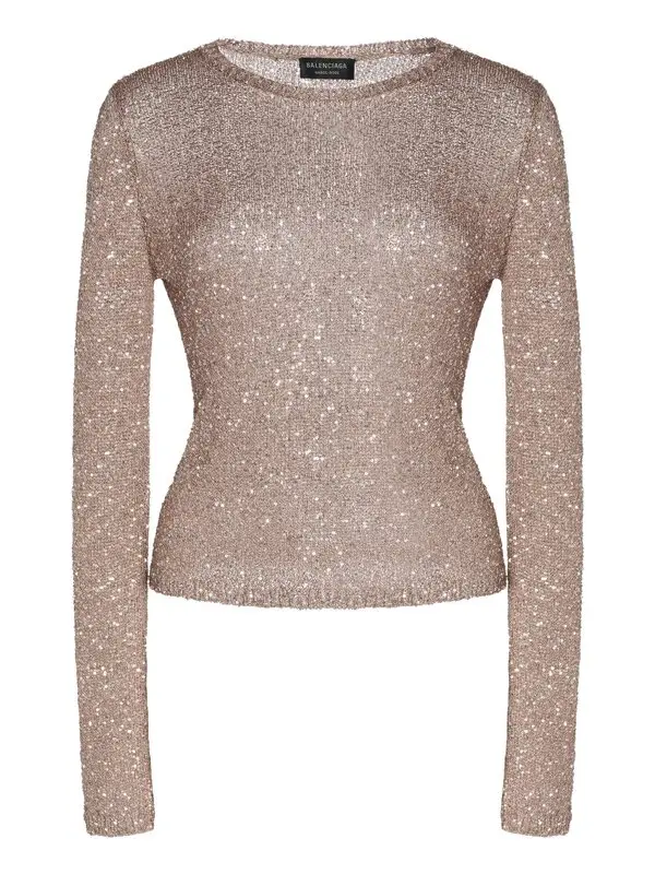 Balenciaga Sequined Knit Top - Multi