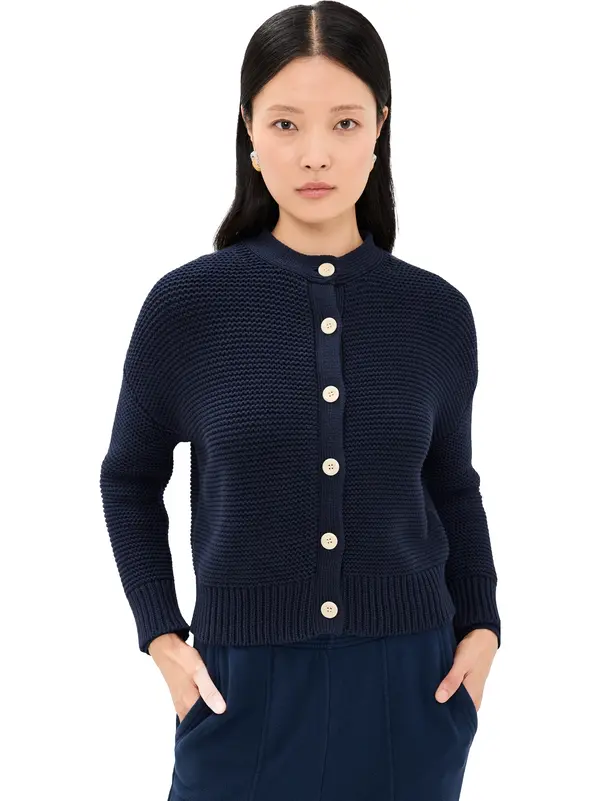 ALEX MILL Nico Chunky Knit Cardigan - Dark Navy