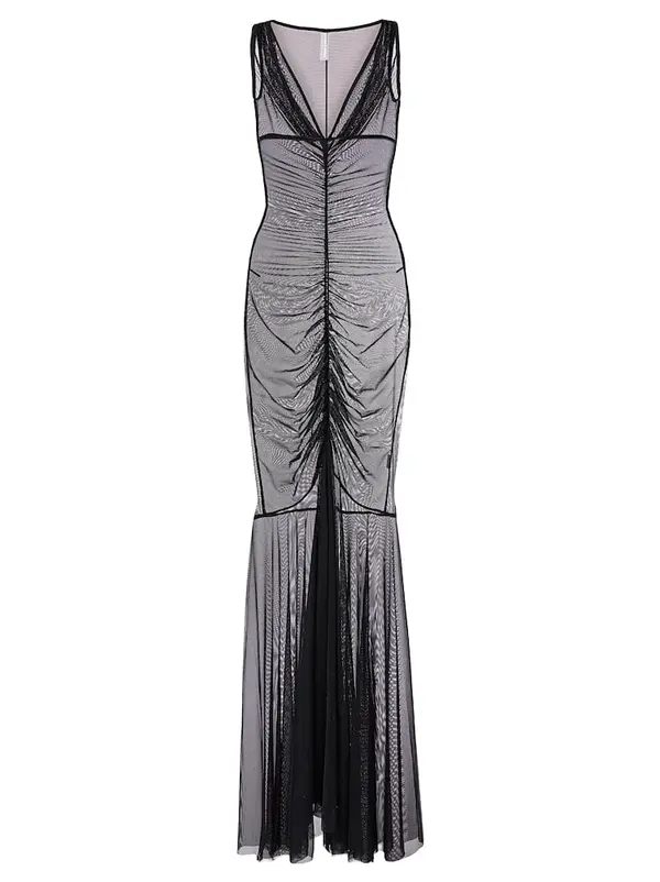 Norma Kamali Tara Ruched Gown - Black