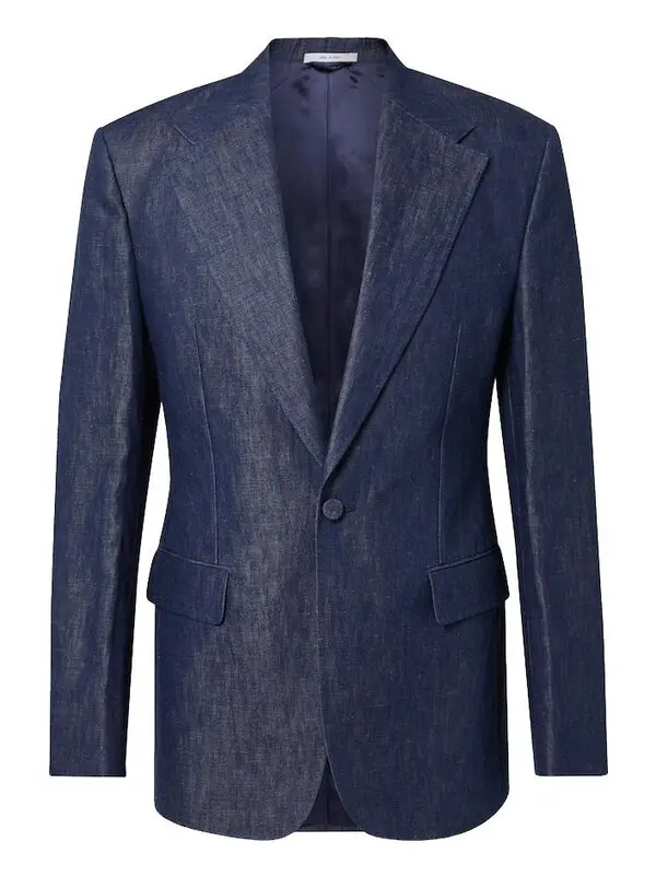 Gabriela Hearst Cotton And Linen Blazer - Blue