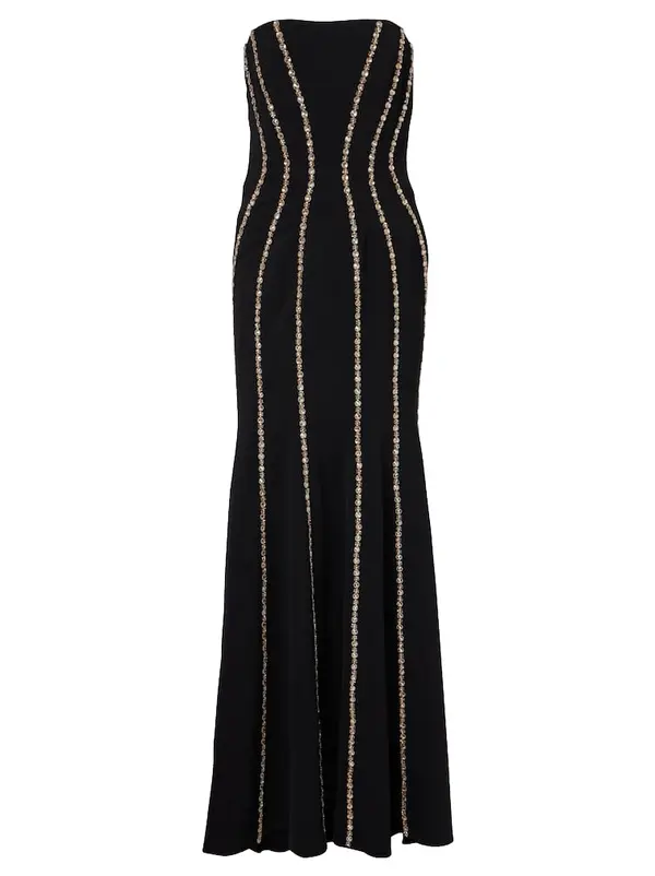Jenny Packham Dash Embellished Strapless Gown - Black